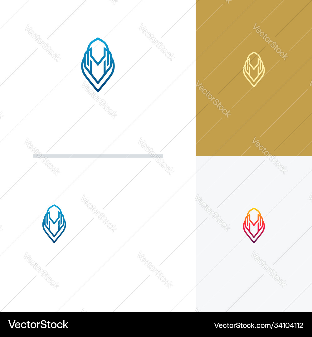 Islamic center logo designs concept mosque point Vector Image
