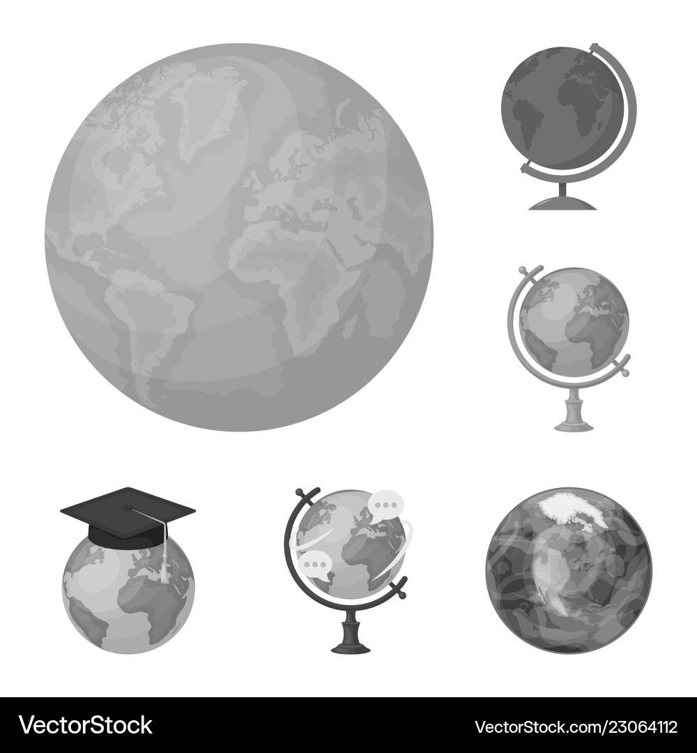Isolated object of globe and world symbol set Vector Image