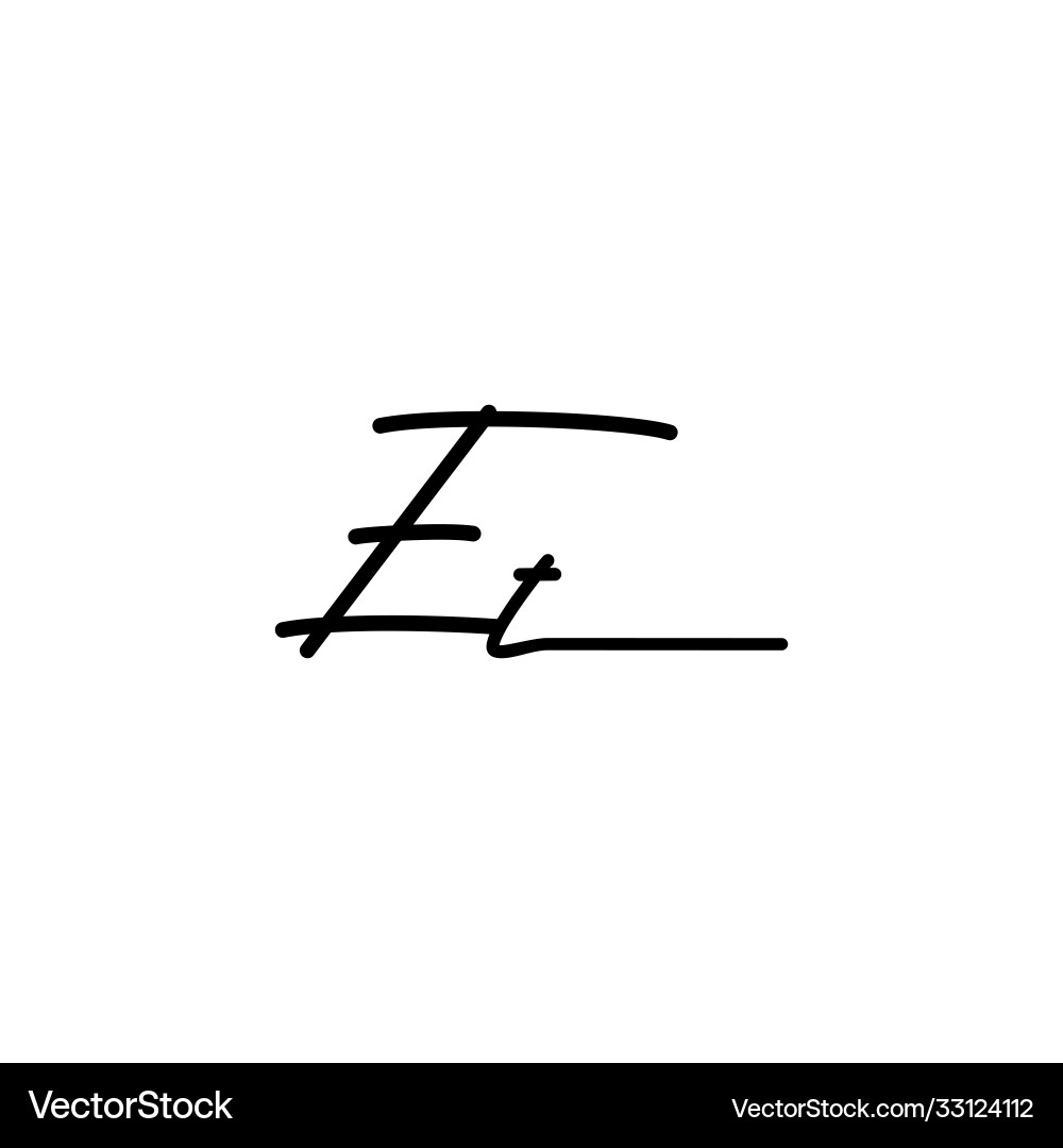 Letter et signature logo template Royalty Free Vector Image