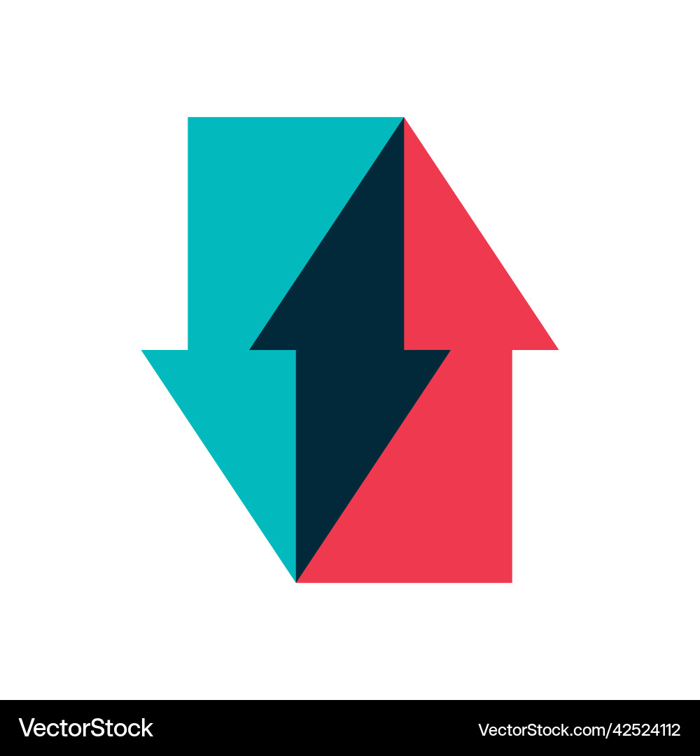 Logo of two arrows indicating a change Royalty Free Vector