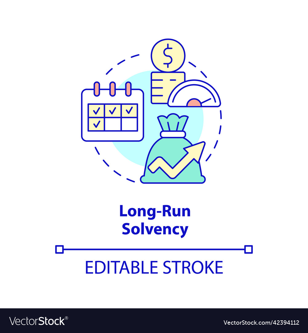 Long run solvency concept icon Royalty Free Vector Image Long run solvency concept icon Royalty Free Vector Image