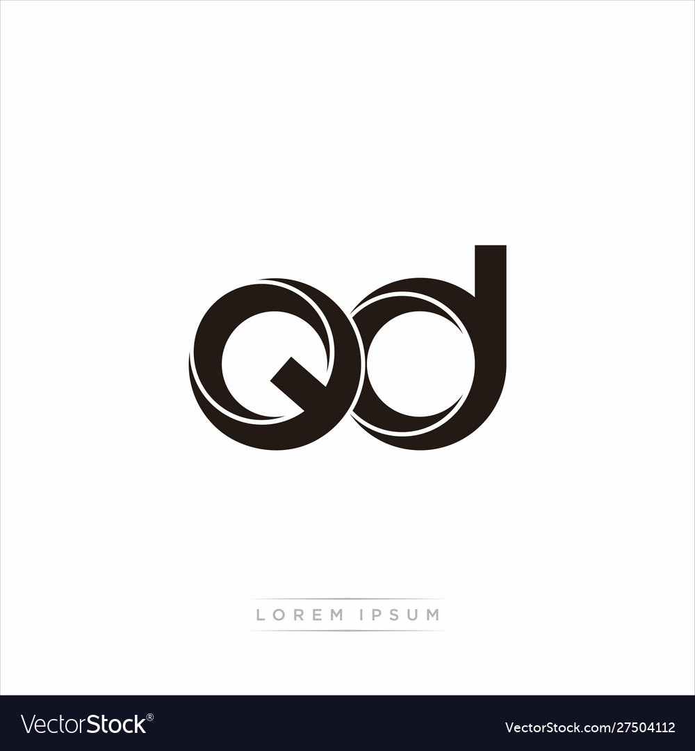 Qd initial letter split lowercase modern monogram Vector Image