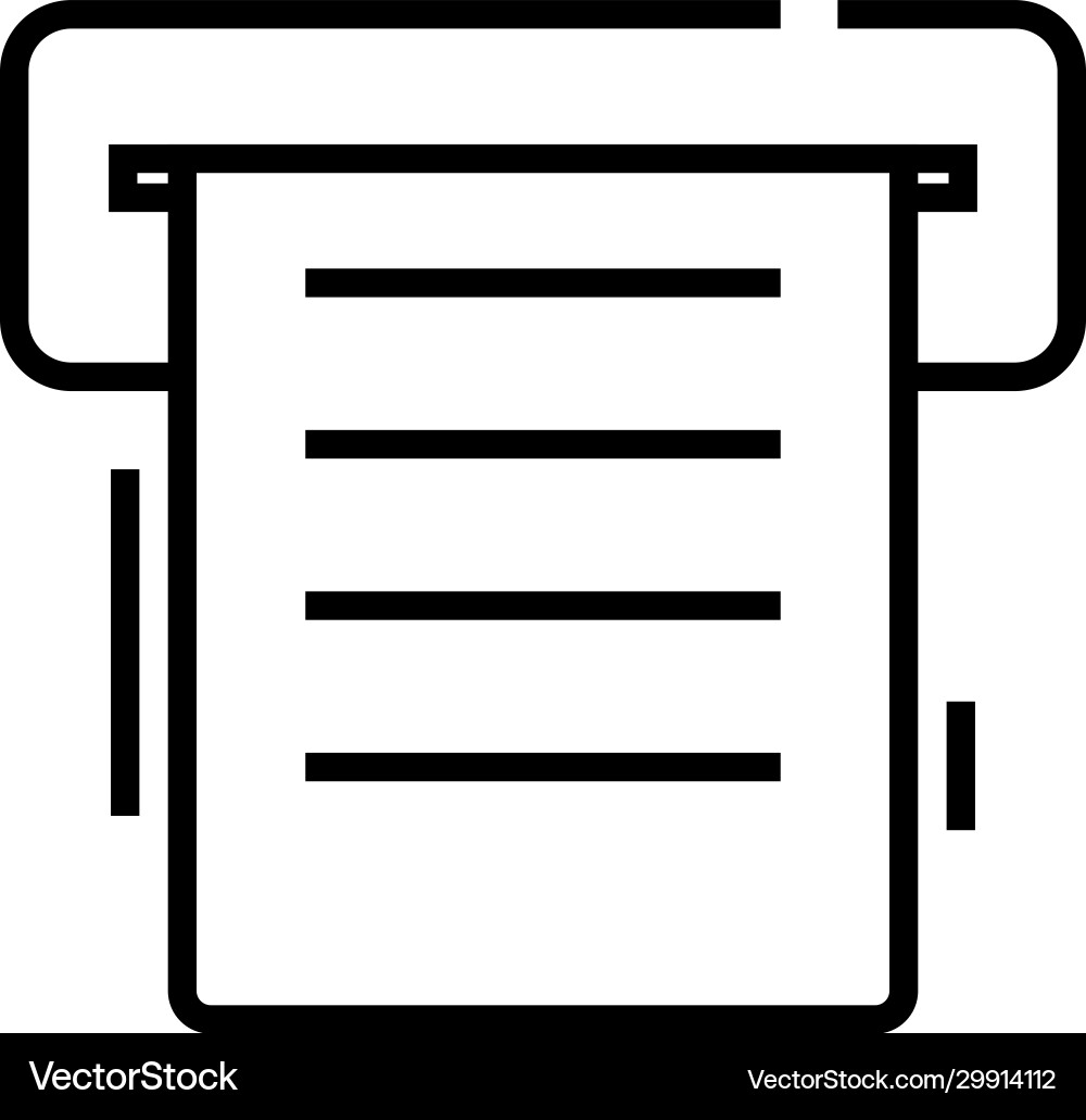 Save receipt line icon concept sign outline Vector Image