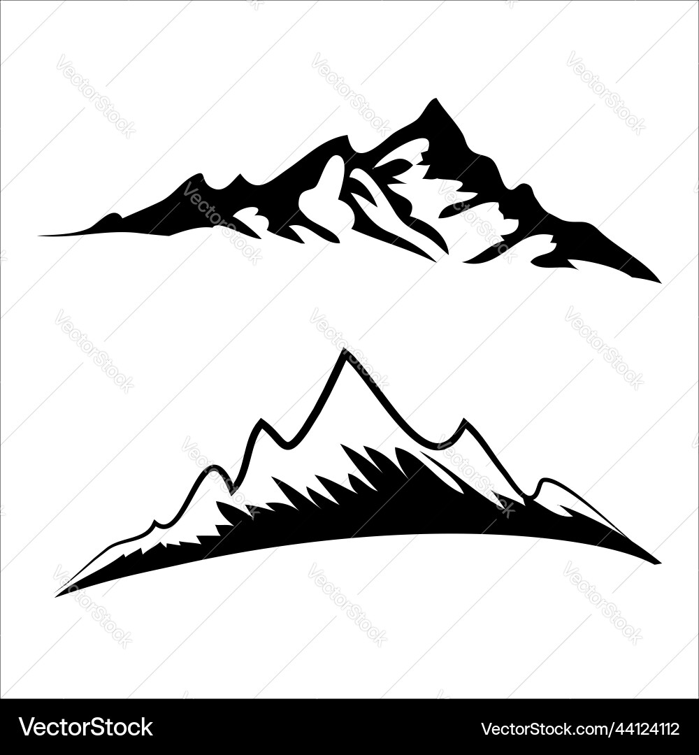 Set of rocky mountains Royalty Free Vector Image
