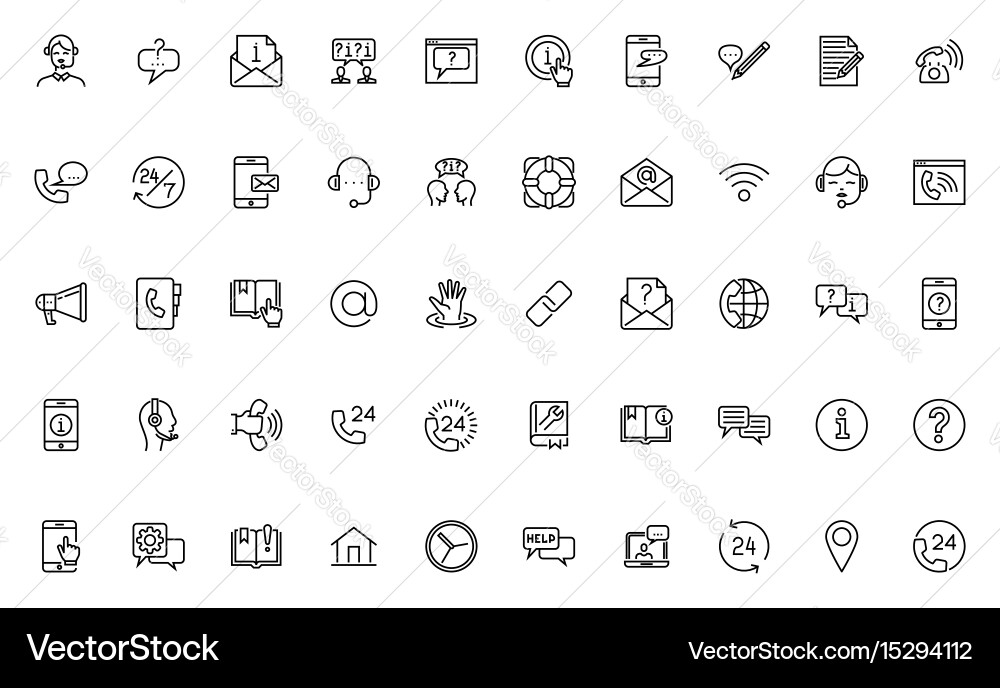 Simple set of help support and contact us Vector Image