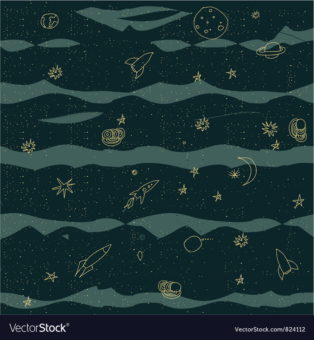 Space pattern Royalty Free Vector Image - VectorStock