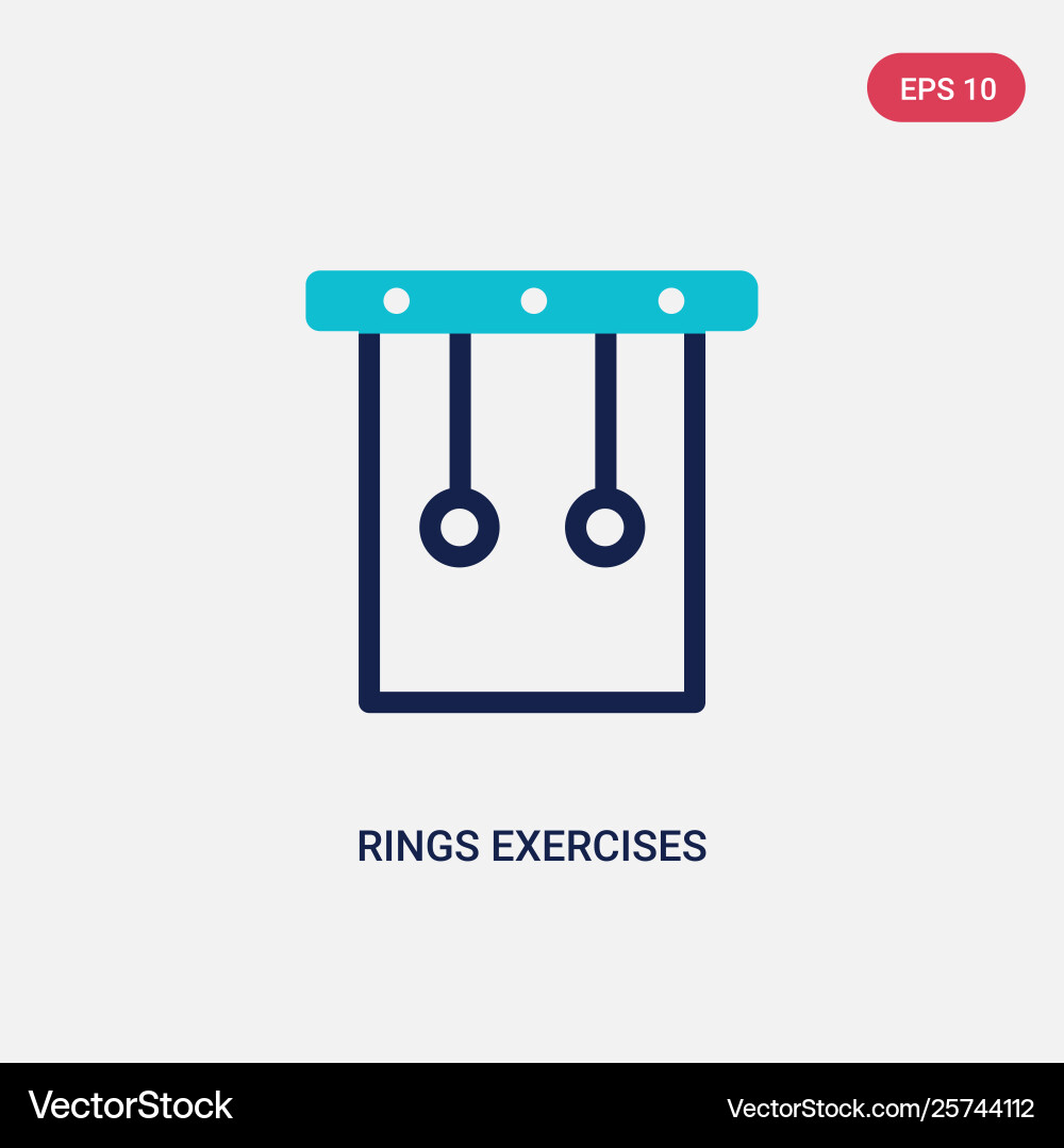 Two color rings exercises icon from gym Royalty Free Vector