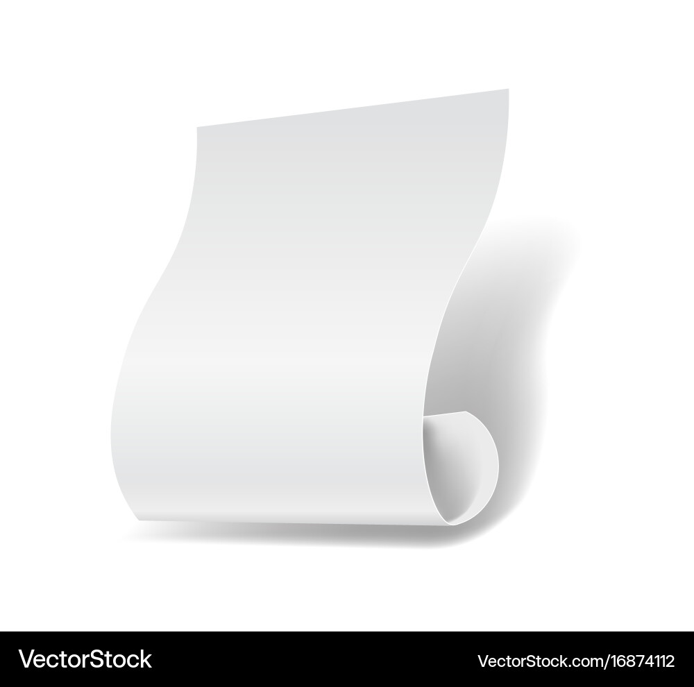 White paper sheet 3d realistic page or manuscript Vector Image