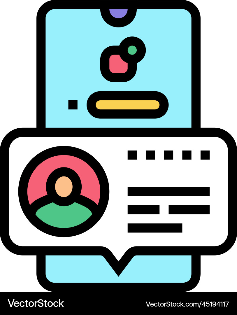 App testimonial review color icon Royalty Free Vector Image