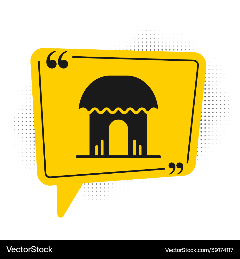 Black african hut icon isolated on white Vector Image