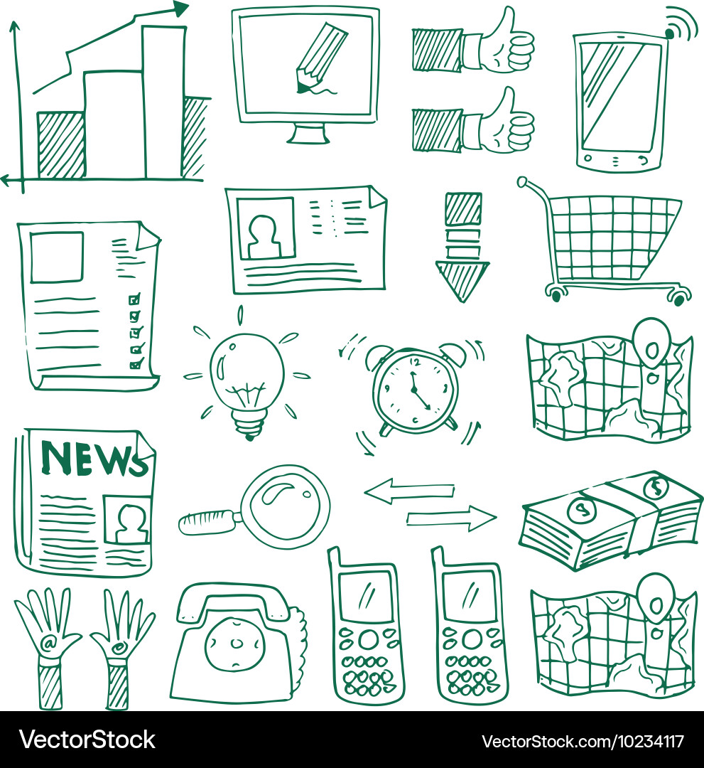 Doodle of business Royalty Free Vector Image - VectorStock