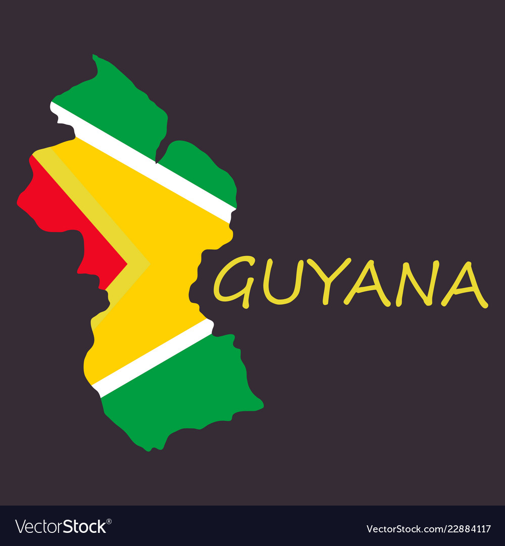 Flag map of guyana Royalty Free Vector Image - VectorStock