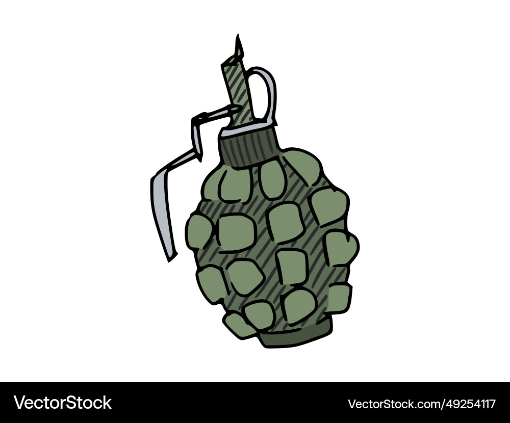 Grenade simple drawing in doodle sketch style new Vector Image