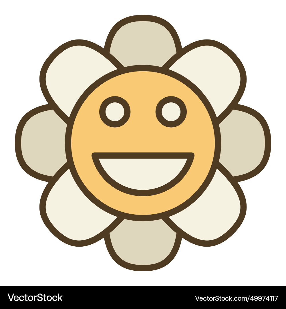 Groovy beautiful flower colored icon or logo Vector Image