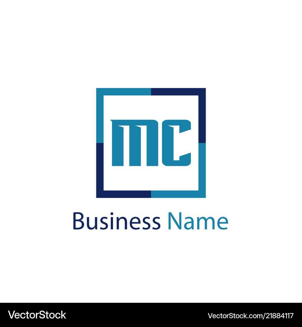 Initial letter mc logo template design Royalty Free Vector