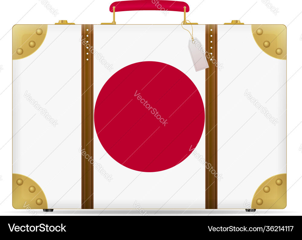 Japan flag travel suitcase Royalty Free Vector Image
