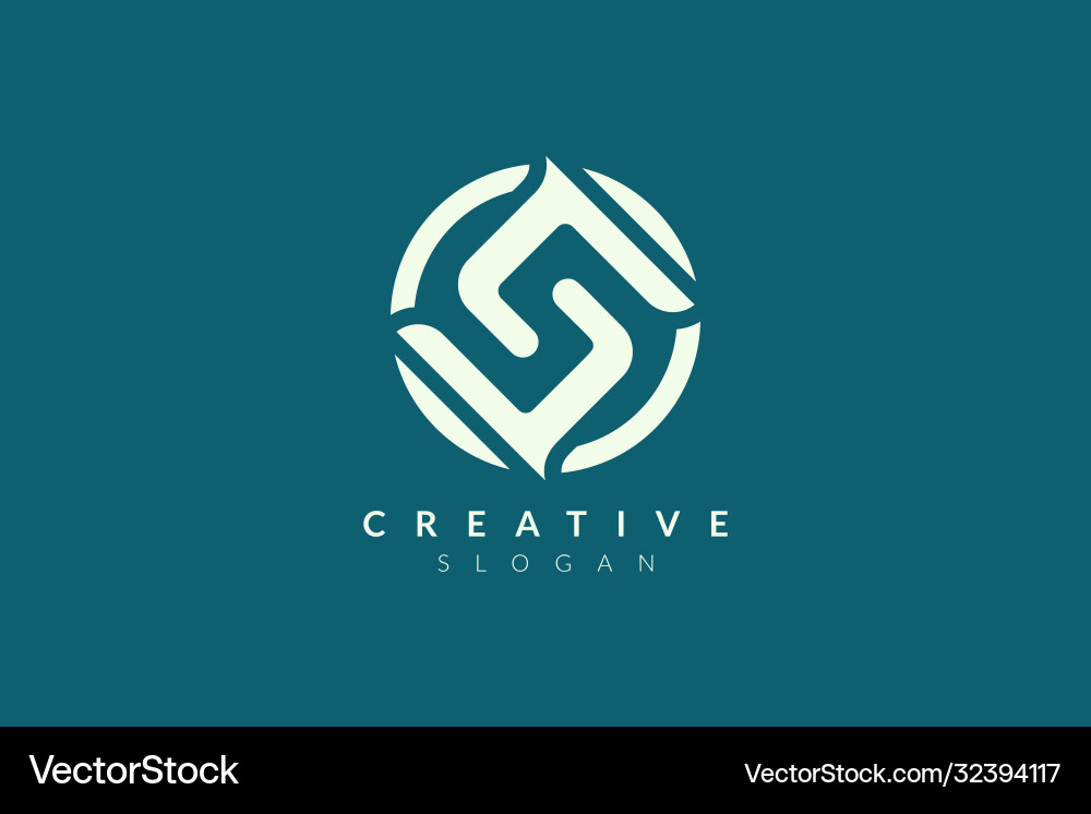 Logo design combines letter s in a circle Vector Image