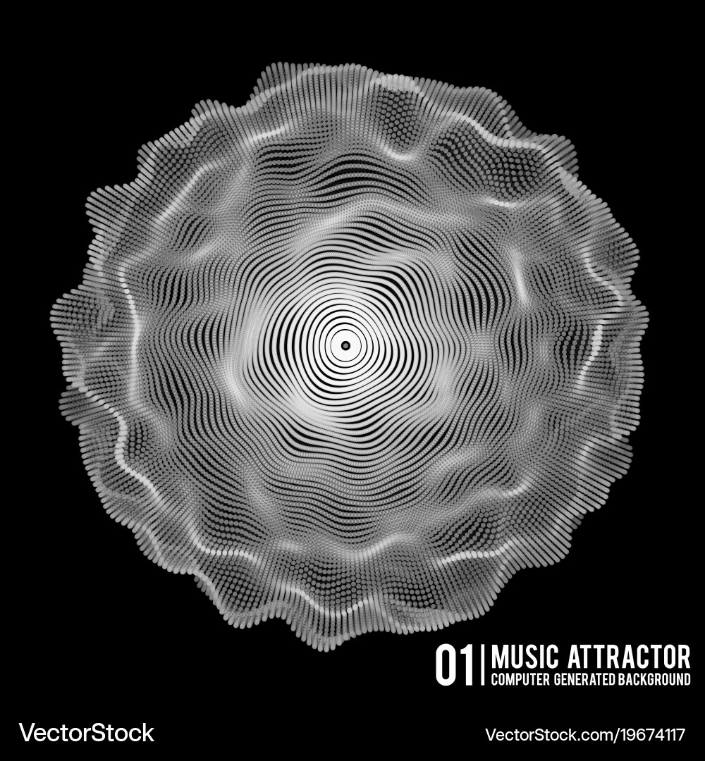 Music background big data particle flow Royalty Free Vector