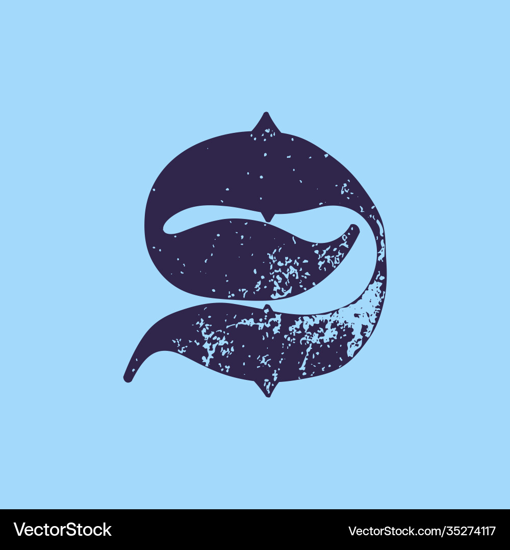 Number nine calligraphy logo in horror style with Vector Image