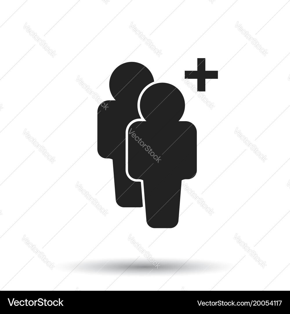 People icon flat people sign symbol with shadow Vector Image