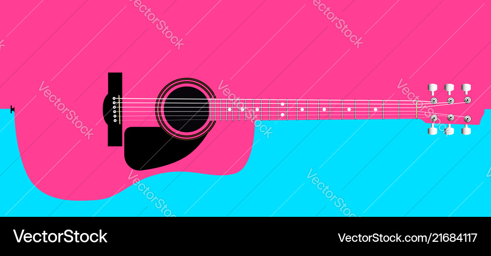 Pink acoustic guitar background Royalty Free Vector Image