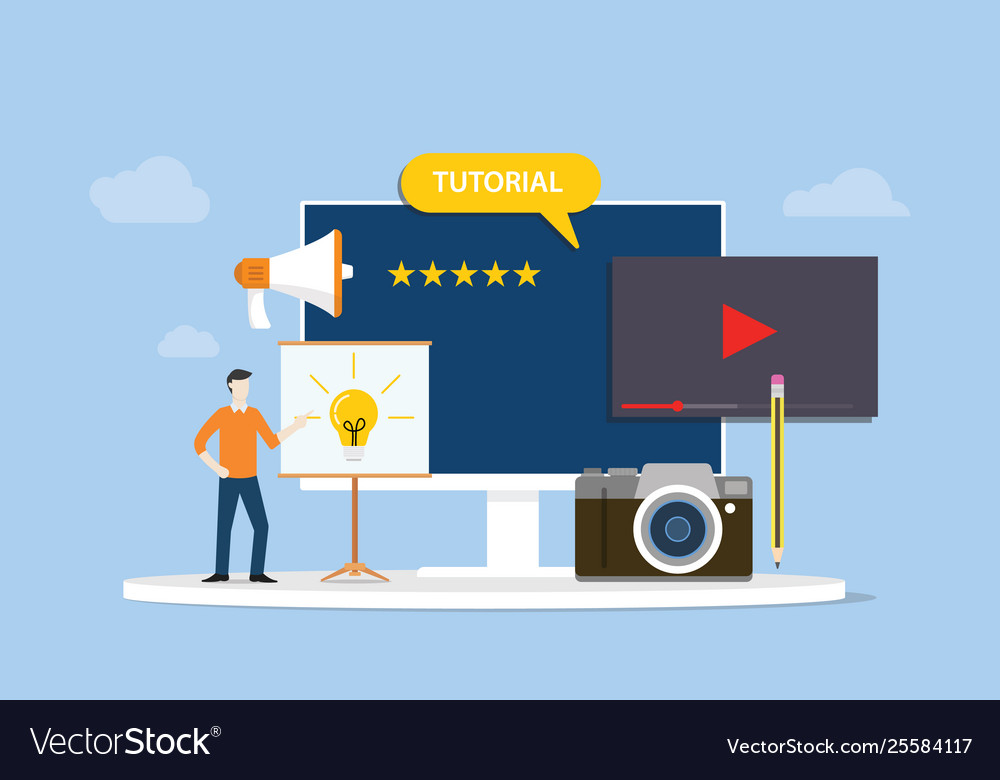 Professional tutorial training development or Vector Image