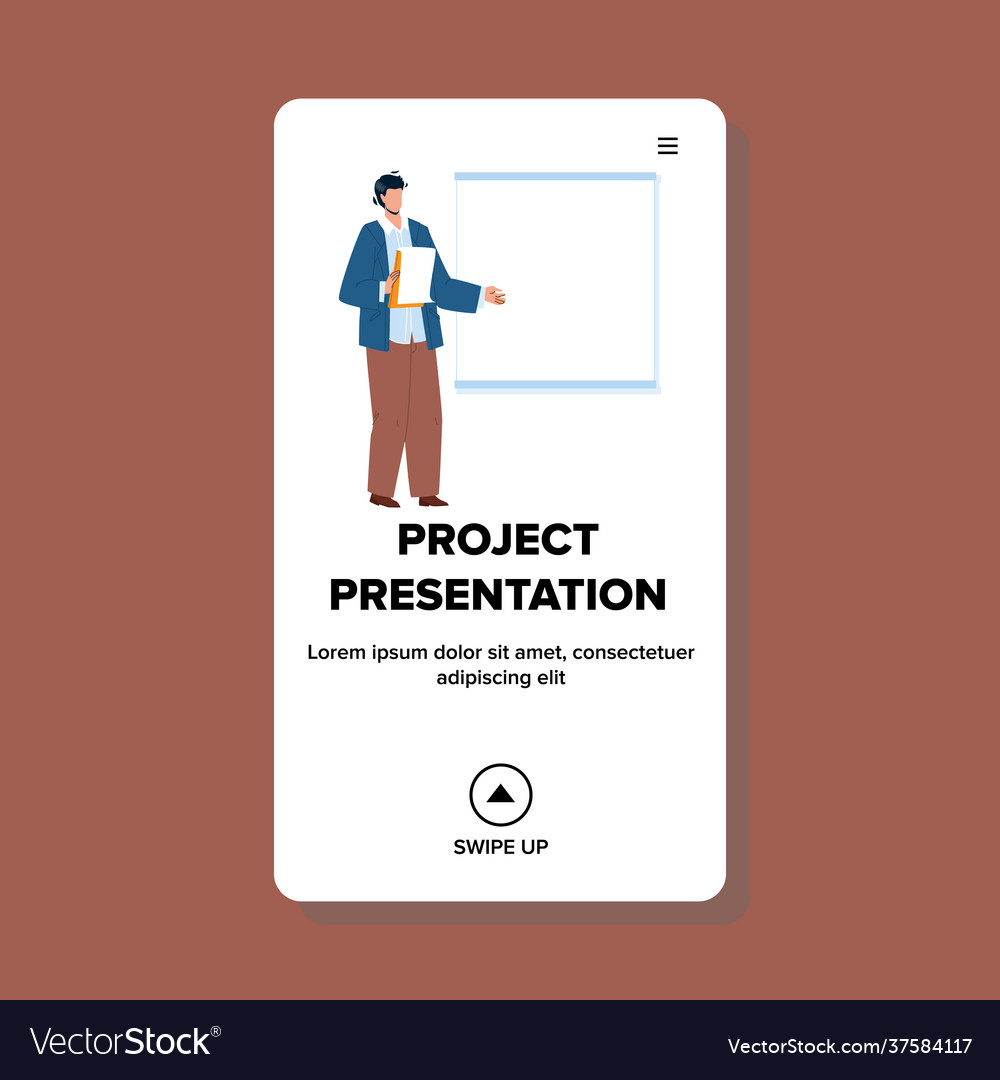 Project presentation talking presenter Royalty Free Vector