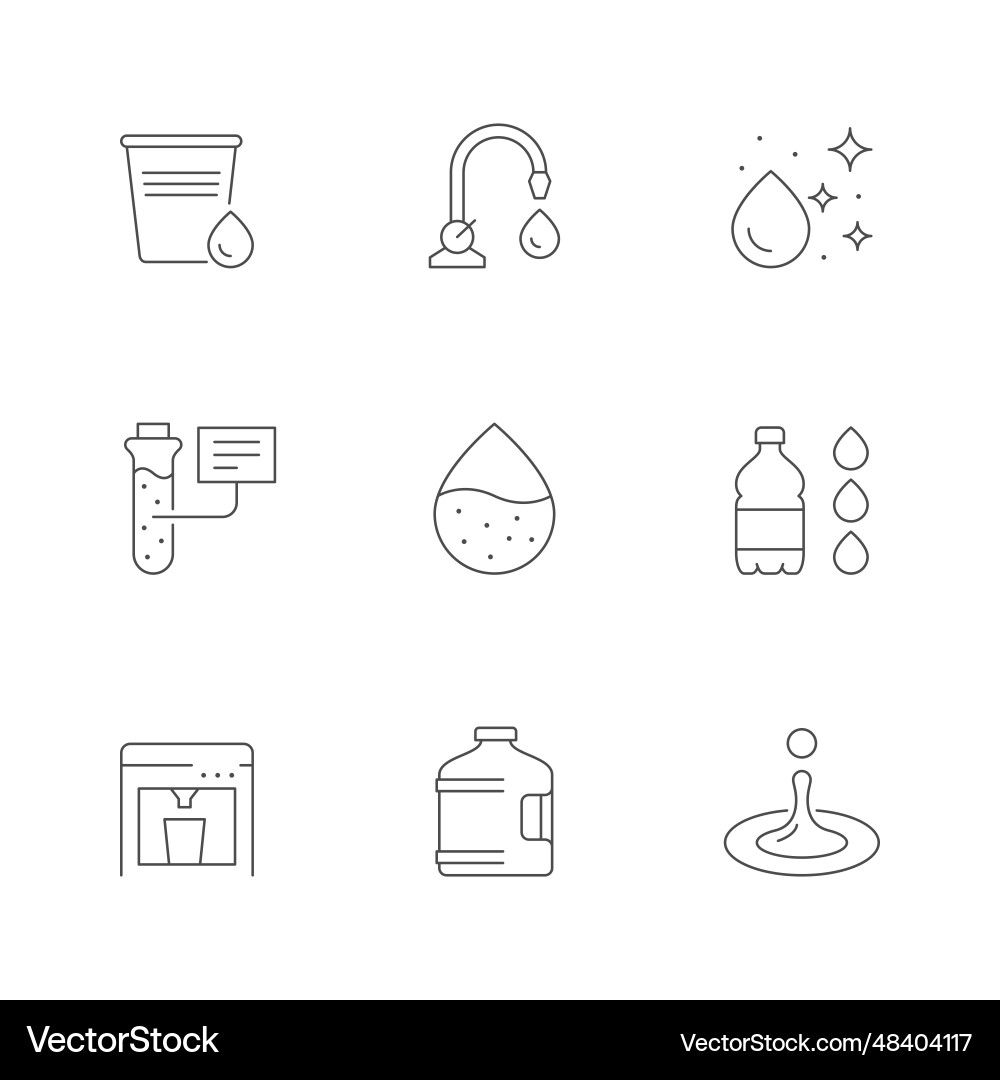 Set line icon of water Royalty Free Vector Image