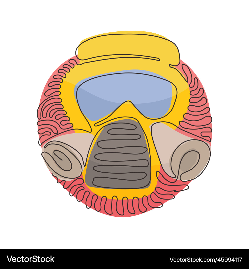 Single continuous line drawing mask with glasses Vector Image