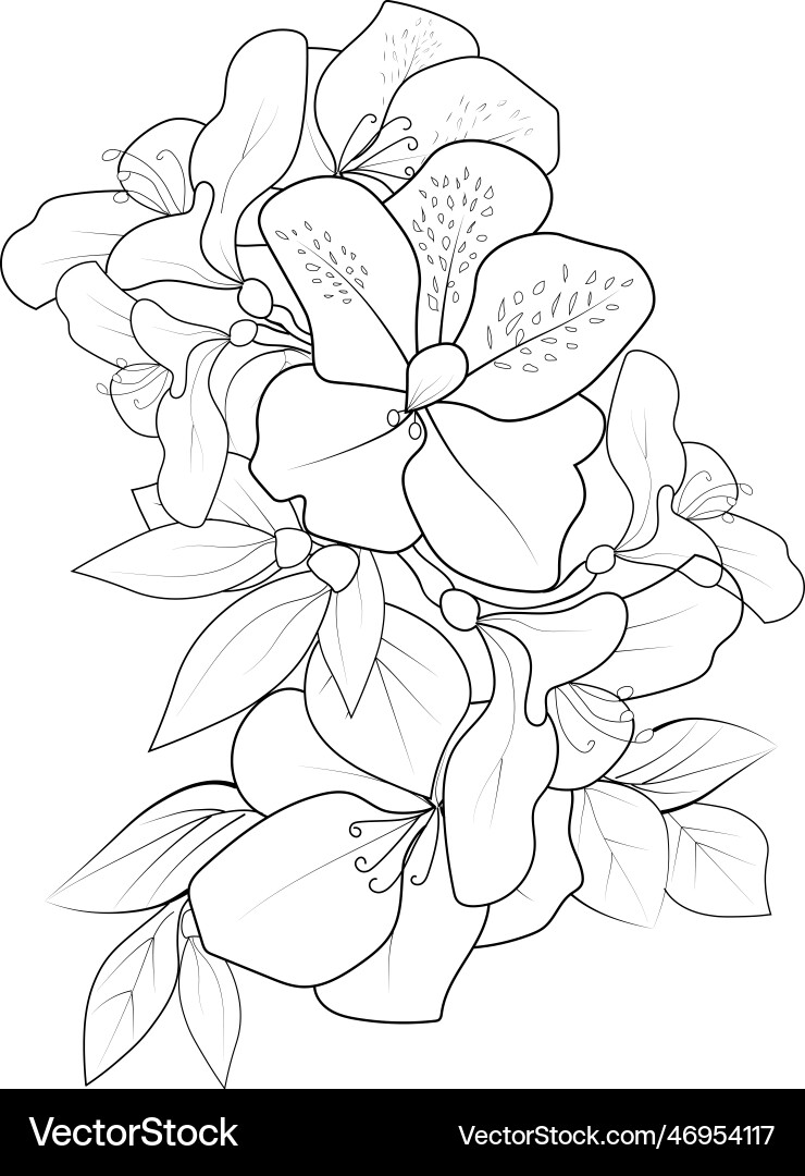 Topical azalea flower art Royalty Free Vector Image