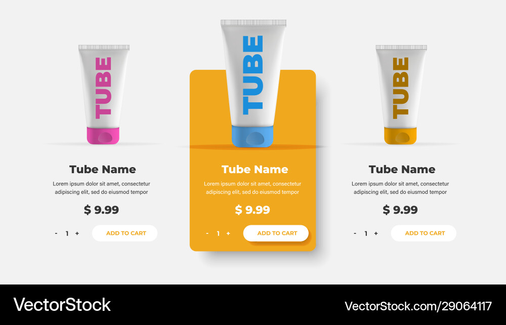 Ui ux product card template for a website Vector Image