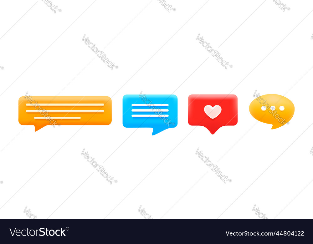 3d speech bubble icon set Royalty Free Vector Image 3d speech bubble icon set Royalty Free Vector Image