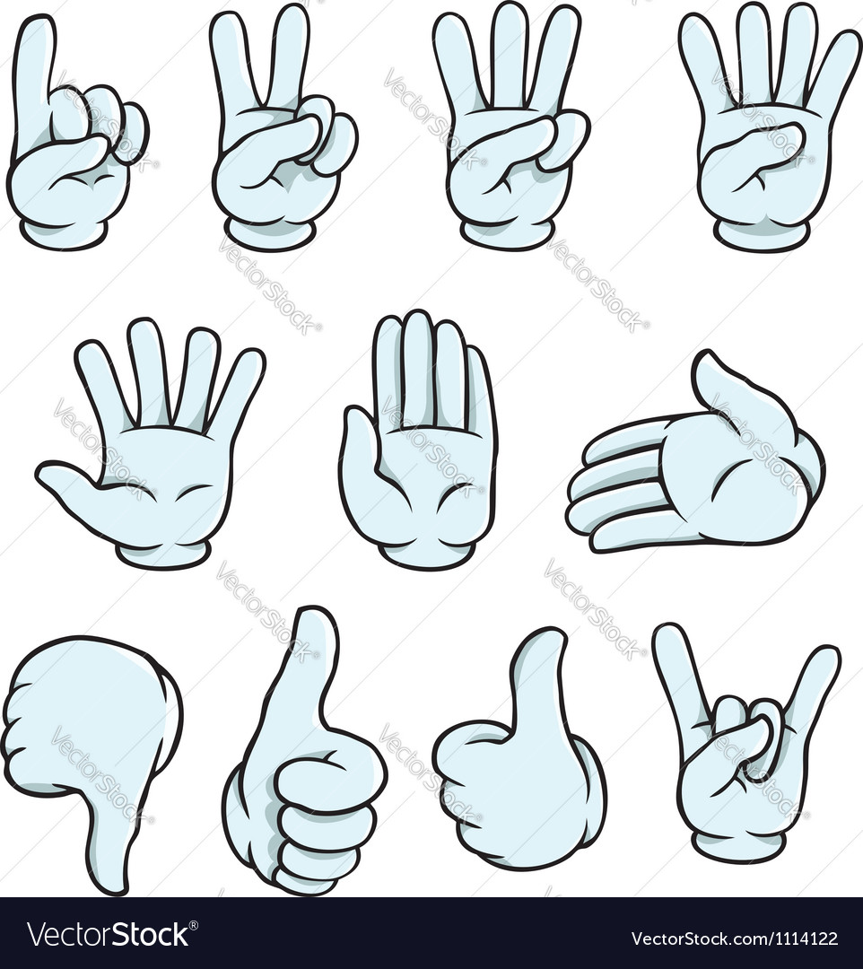 Cartoon hands set Royalty Free Vector Image - VectorStock
