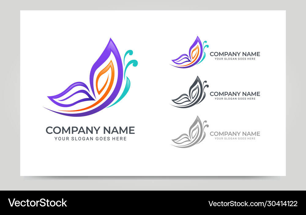 Colorful modern butterfly logo editable logo Vector Image