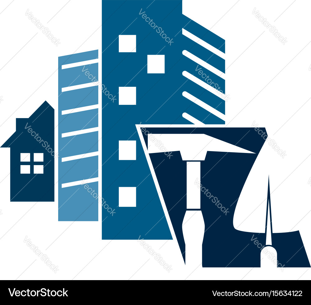 Construction of houses symbol Royalty Free Vector Image