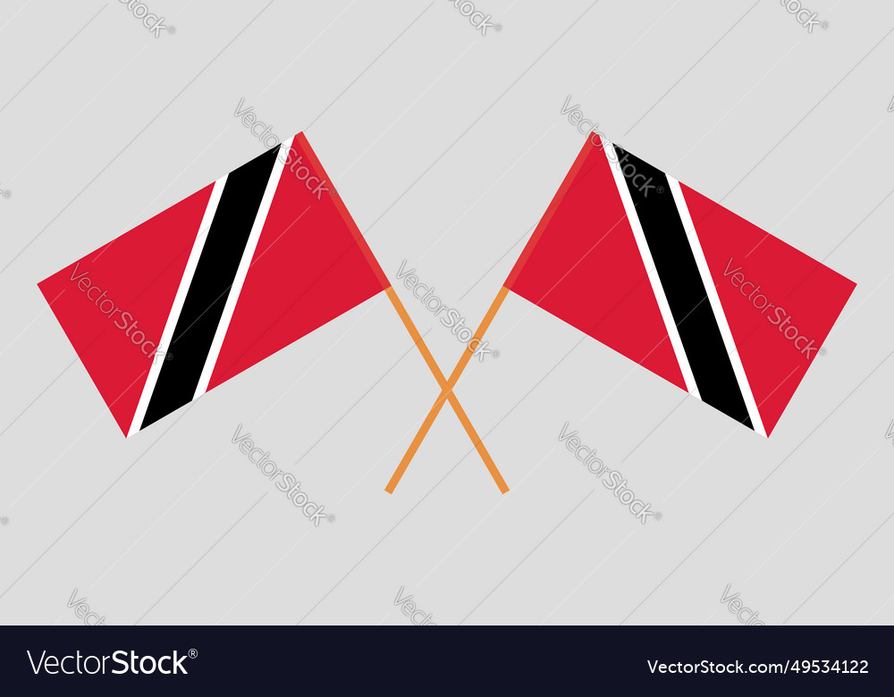 Crossed flags of trinidad and tobago official Vector Image