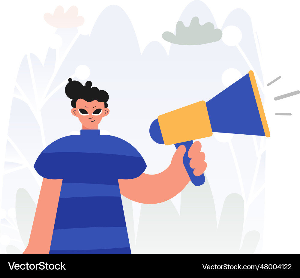 Empowered voice in activism individual Royalty Free Vector