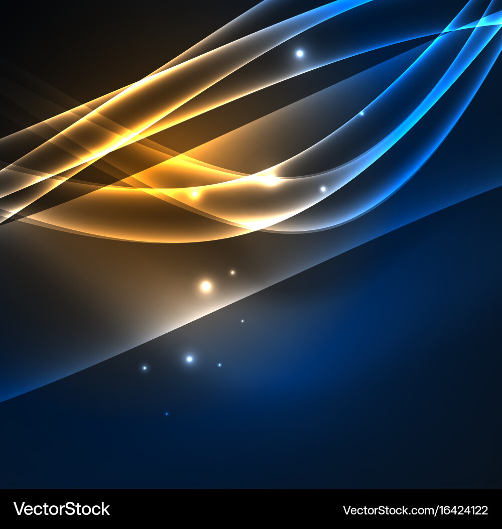 Energy lines glowing waves in the dark Royalty Free Vector