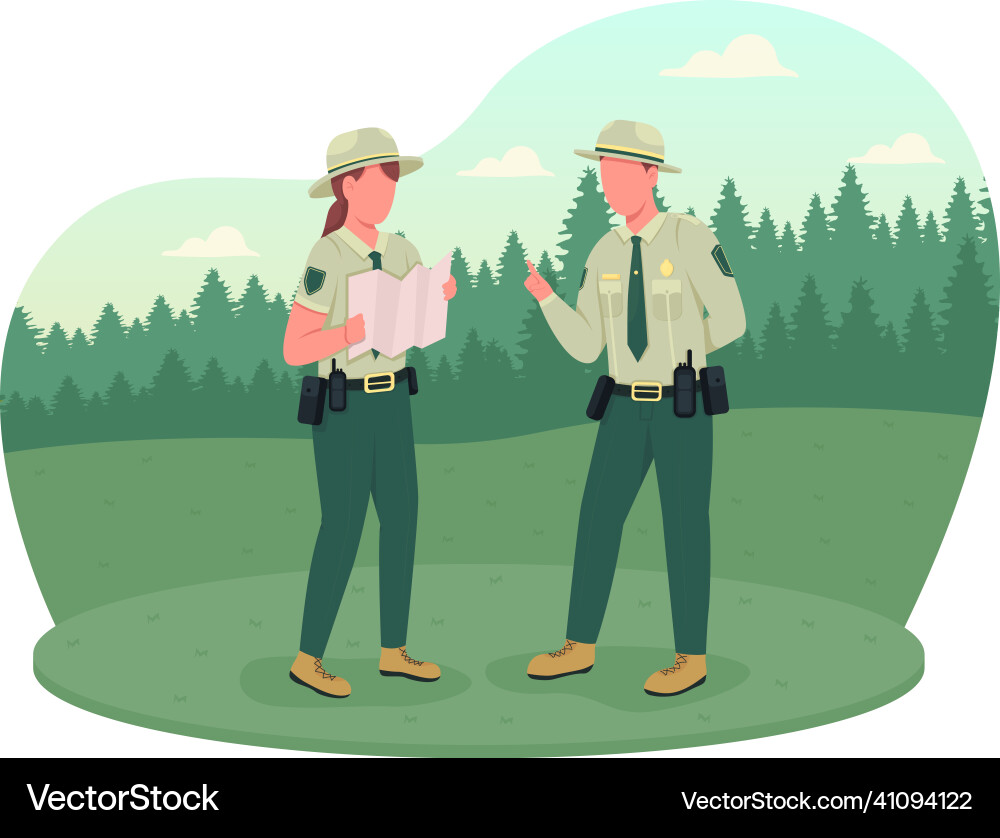 Environmental police 2d web banner poster Vector Image