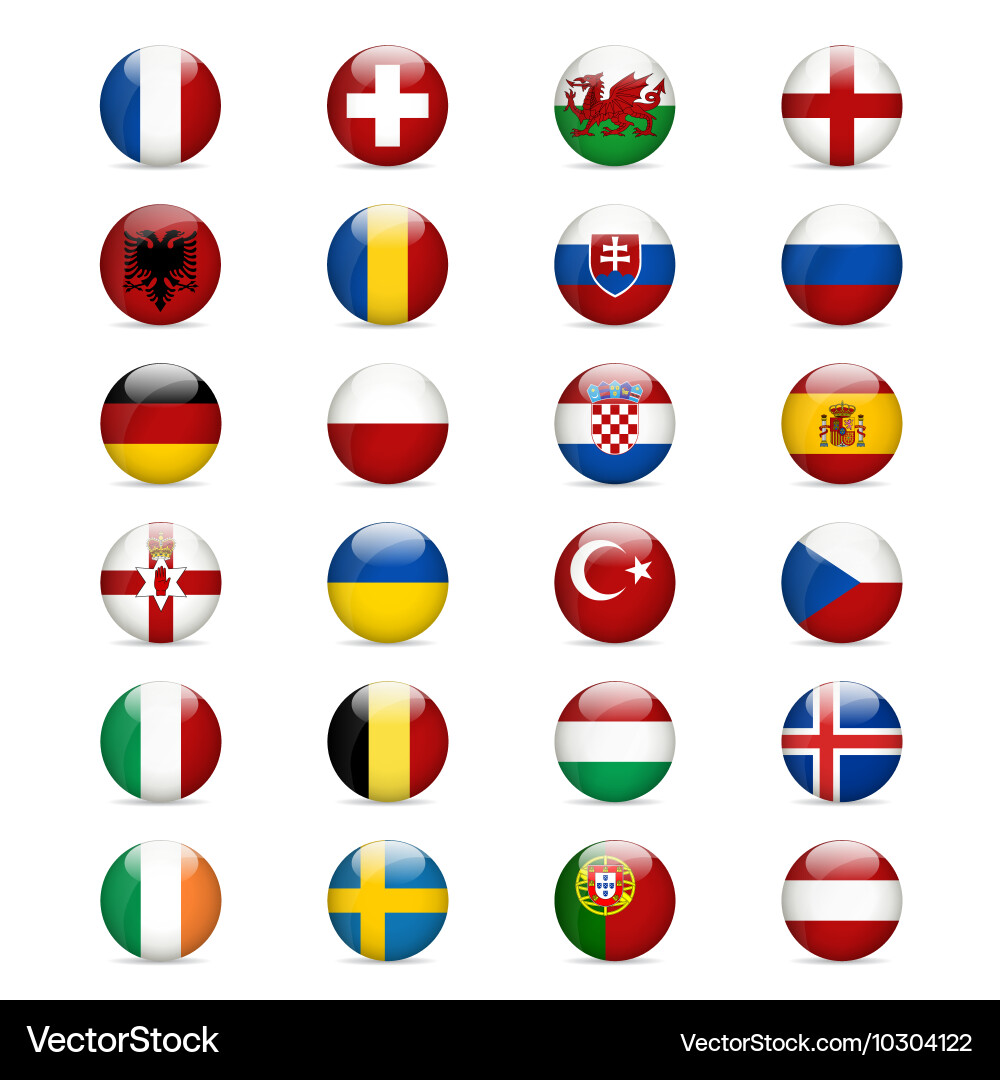 Flags of europe Royalty Free Vector Image - VectorStock