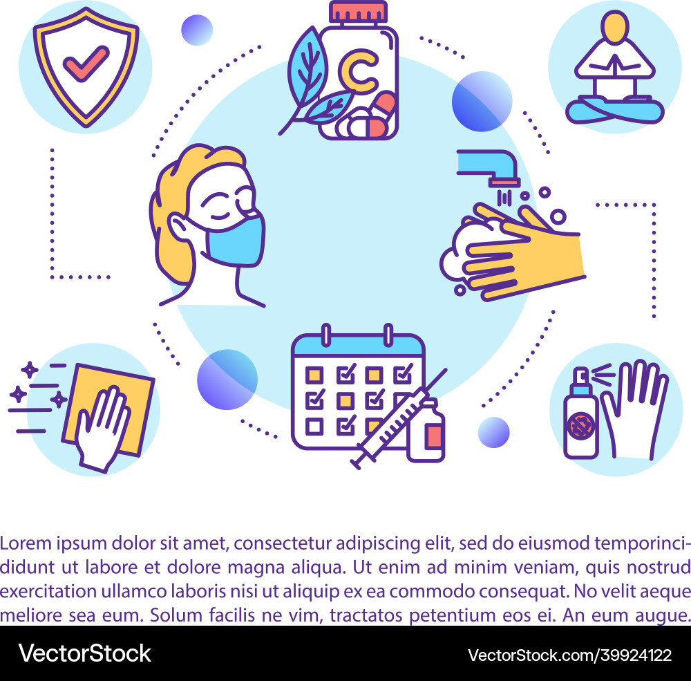 Flu infection treatment concept icon with text Vector Image