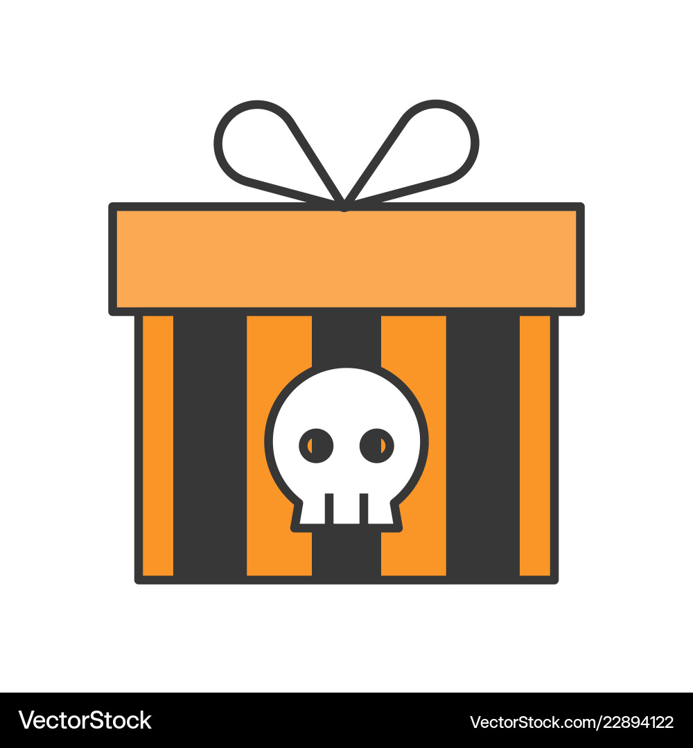 Gift box with skull symbol halloween related icon Vector Image