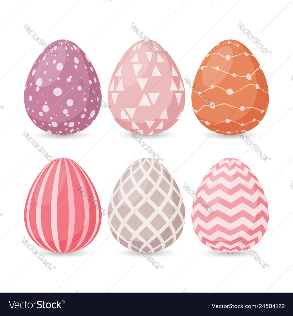 Happy easter design set easter eggs Royalty Free Vector