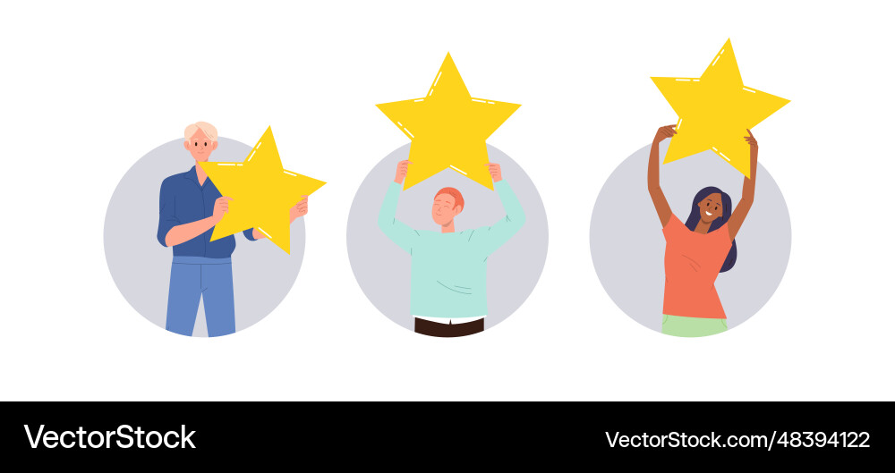 Isolated composition of happy satisfied client Vector Image