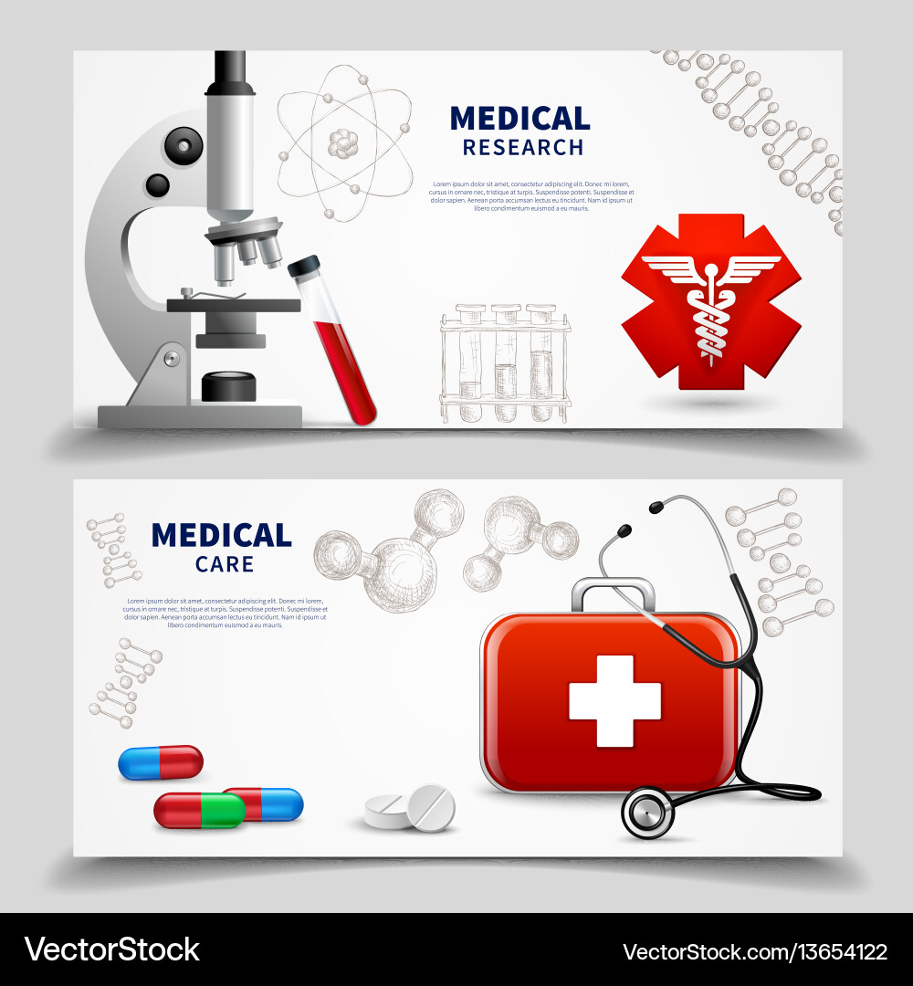 Medical research banners set Royalty Free Vector Image