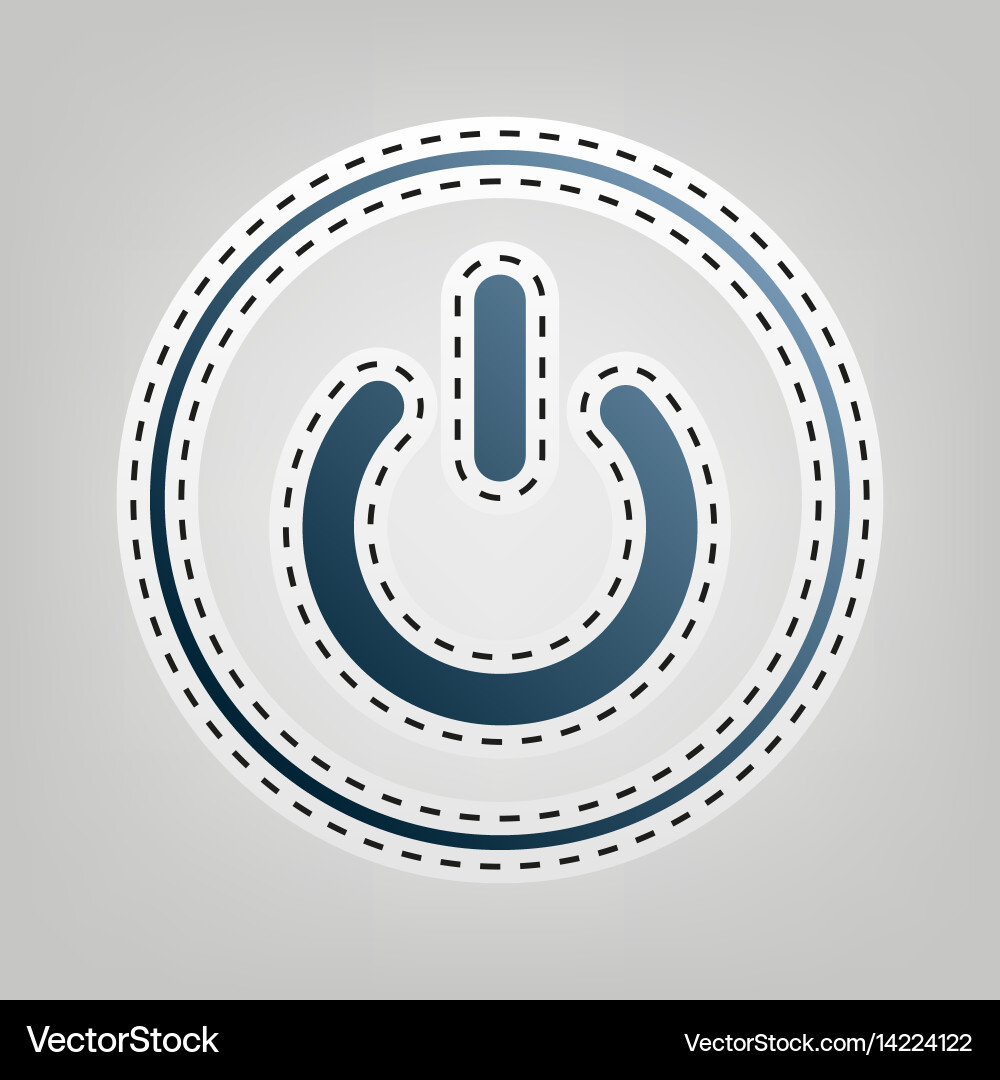 On off switch sign blue icon with outline Vector Image