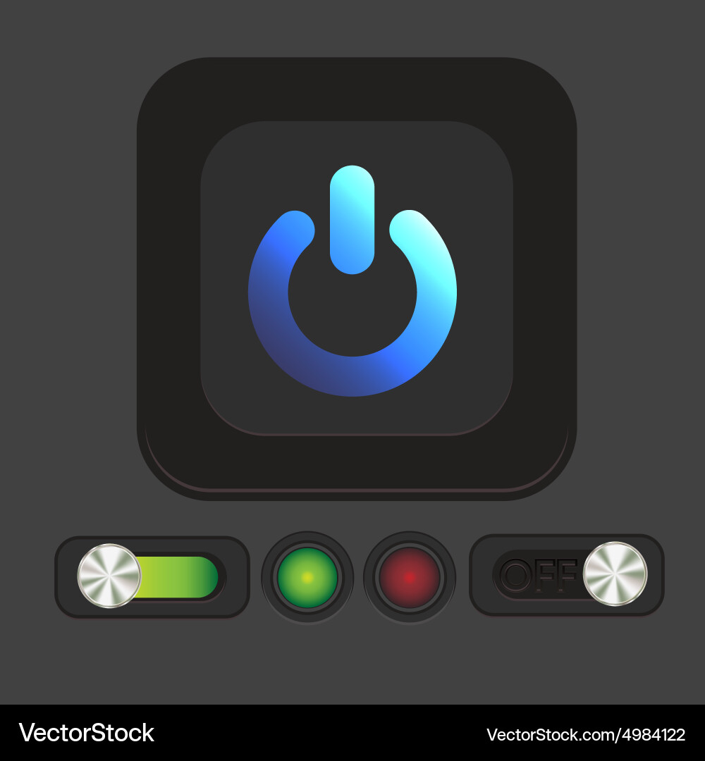 Power sign character on and off Royalty Free Vector Image