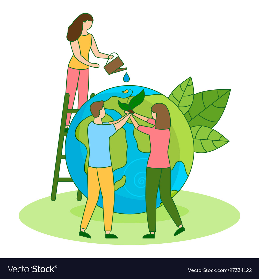 Protect nature ecology happy earth filled Vector Image Protect nature ecology happy earth filled Vector Image
