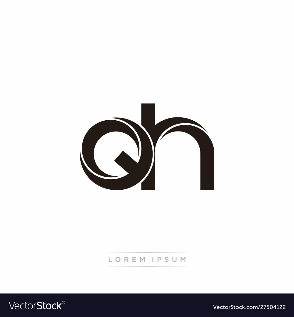 Qh initial letter split lowercase modern monogram Vector Image