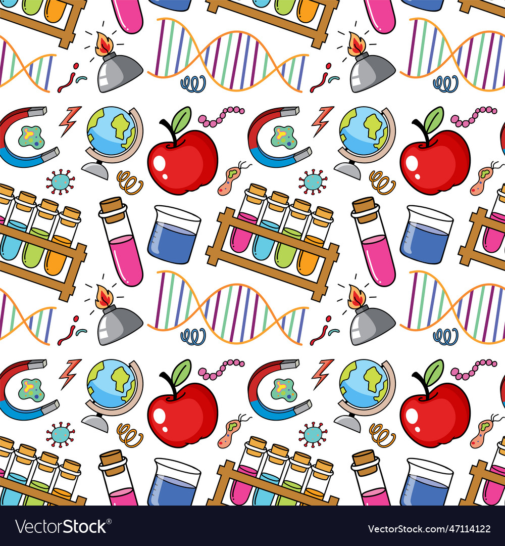 Science Objects And Icons Seamless Pattern Vector Image